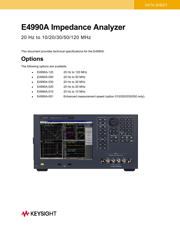 E4990A Impedance Analyzer